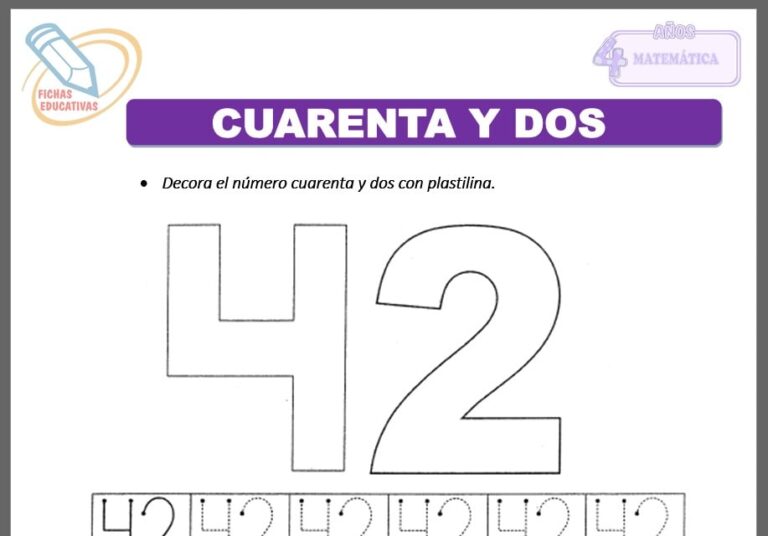 Cuarenta y dos para niños de Cuatro Años - Fichas Educativas