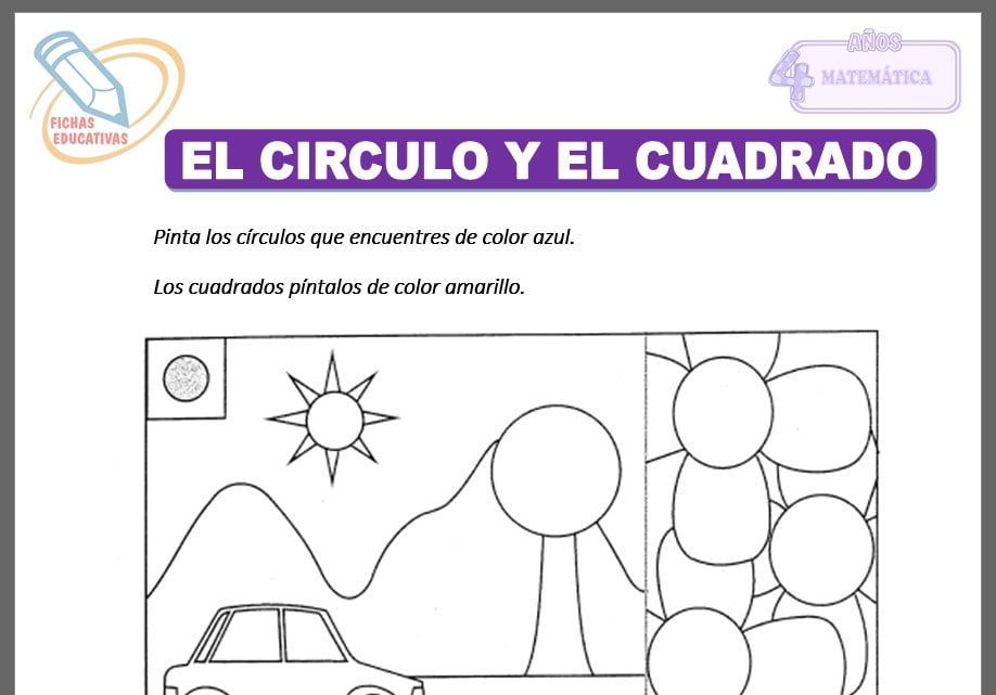 El circulo y el cuadrado para niños de Cuatro Años