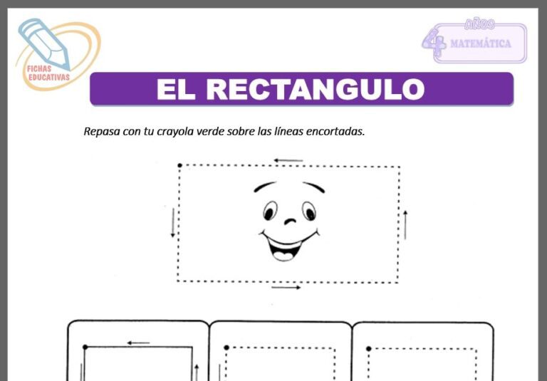 El rectángulo para niños de Cuatro Años - Fichas Educativas