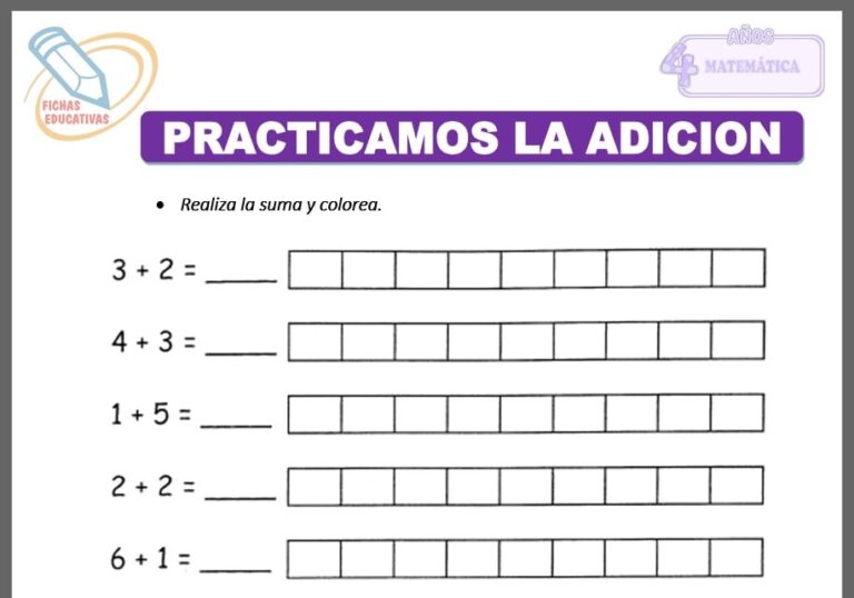 Practicamos la adición para niños de Cuatro Años