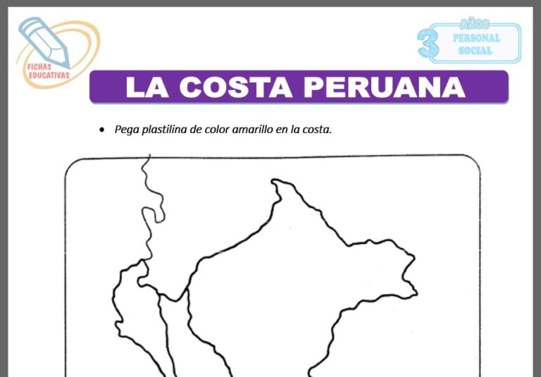 La costa peruana para niños de Tres Años - Fichas Educativas