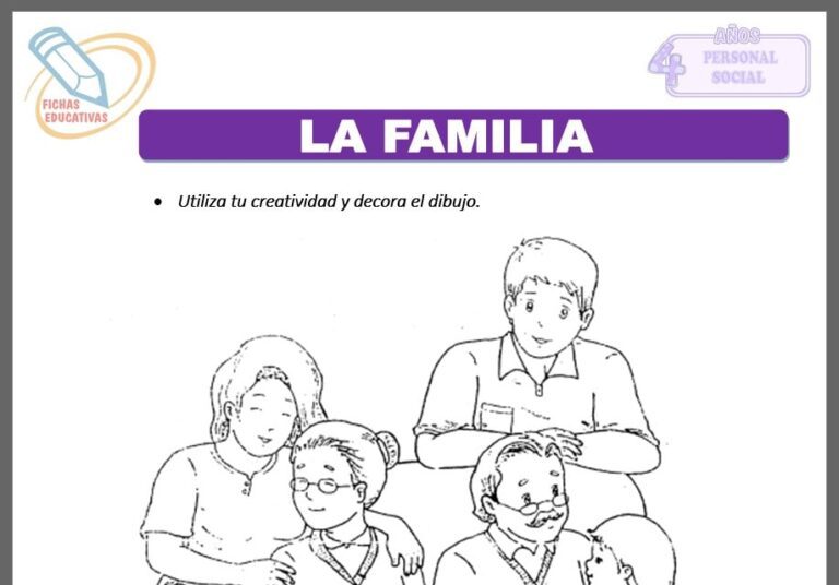 La familia para niños de Cuatro Años - Fichas Educativas
