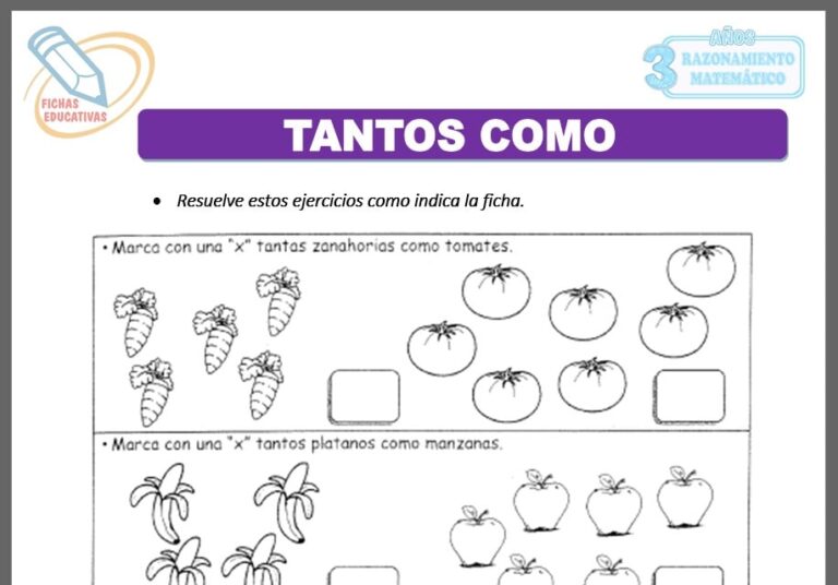 Tantos como para niños de Tres Años - Fichas Educativas