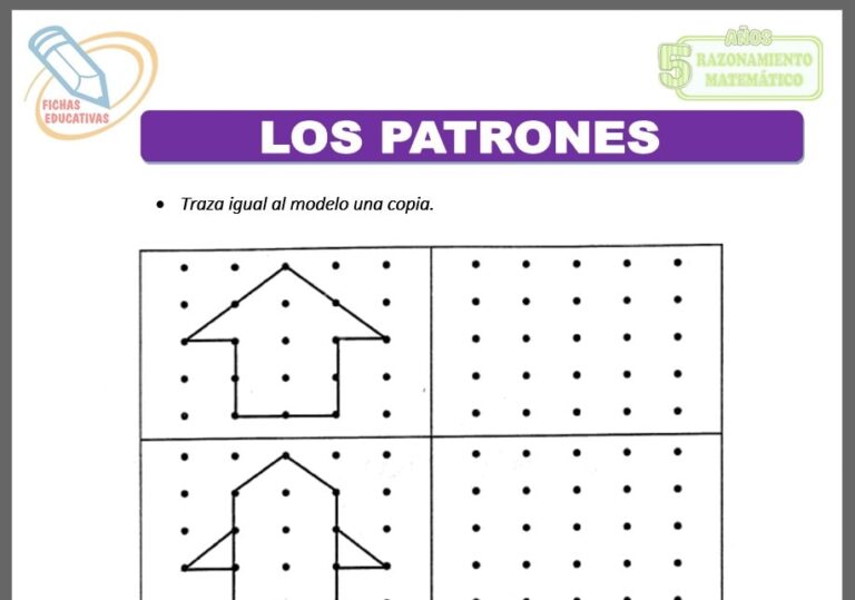 Los patrones para niños de Cinco Años - Fichas Educativas