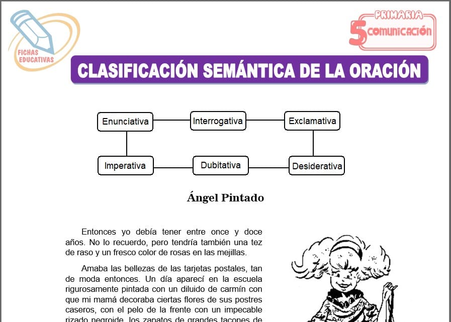 Clasificación semántica de la oración para Quinto de Primaria