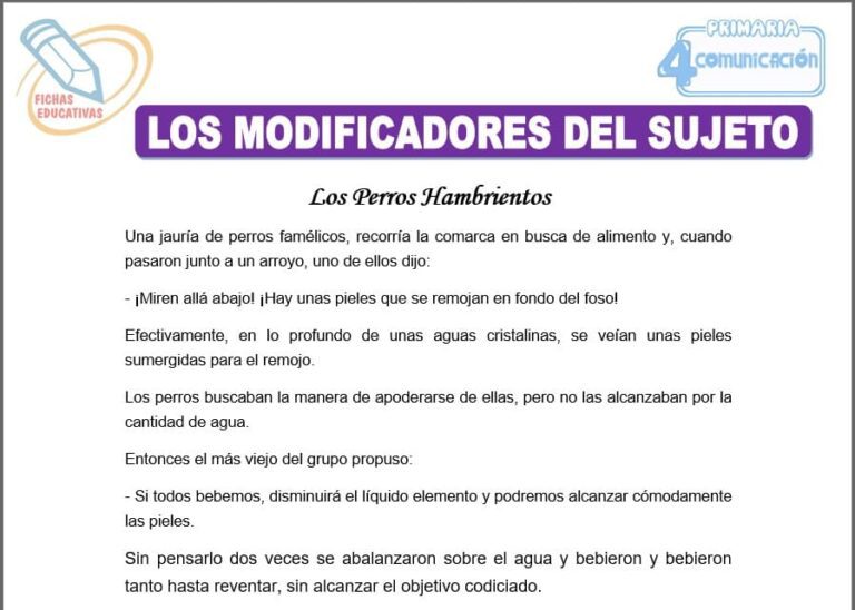Los modificadores del sujeto para Cuarto de Primaria