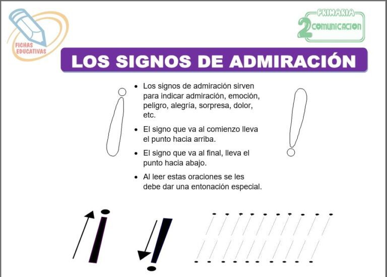 Los signos de admiración para Segundo de Primaria
