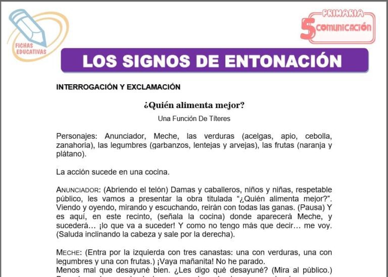 Los signos de entonación para Quinto de Primaria