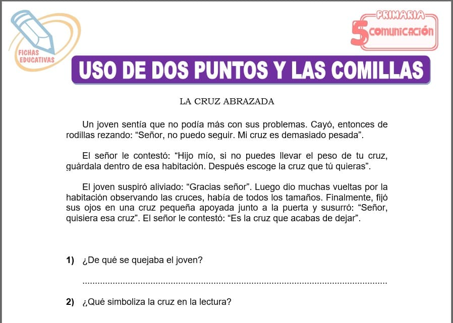 Hojas De Trabajo De Comillas Para Quinto Grado