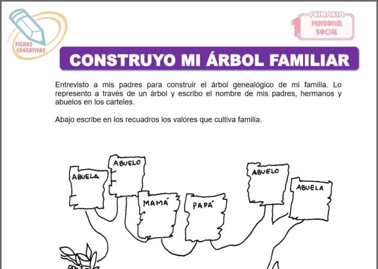Construyo mi árbol familiar para Primero de Primaria