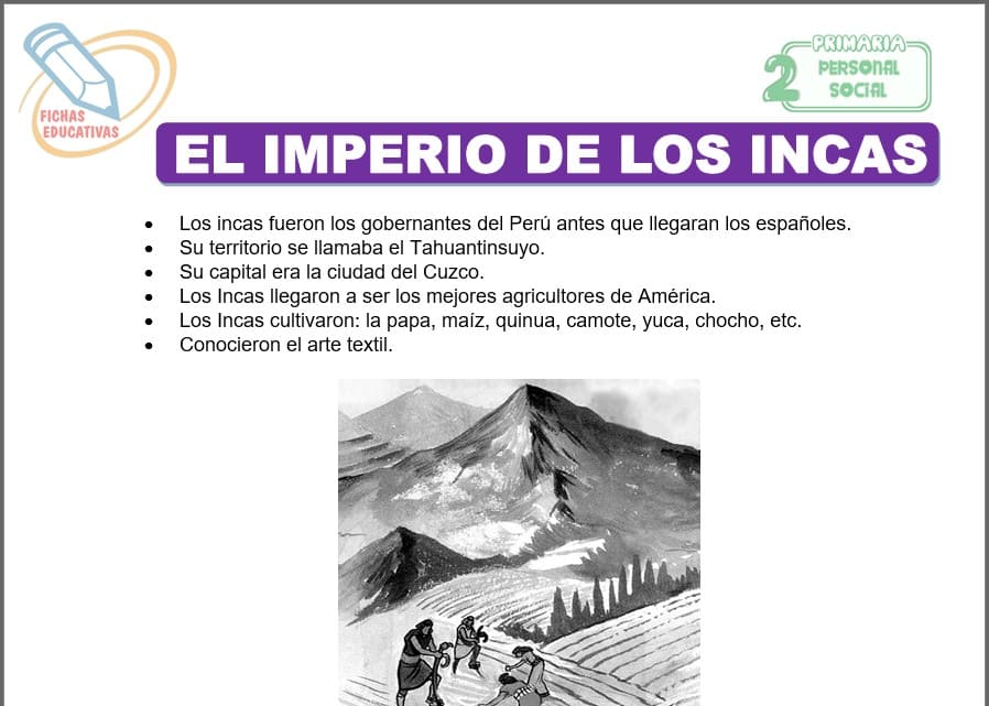 El imperio de los incas para Segundo de Primaria