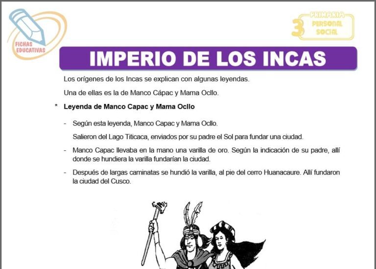 Imperio de los incas para Tercero de Primaria - Fichas Educativas