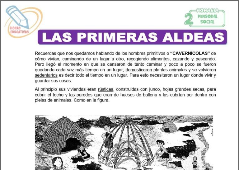 Las primeras aldeas para Segundo de Primaria - Fichas Educativas