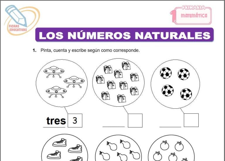 Los números naturales para Primero de Primaria